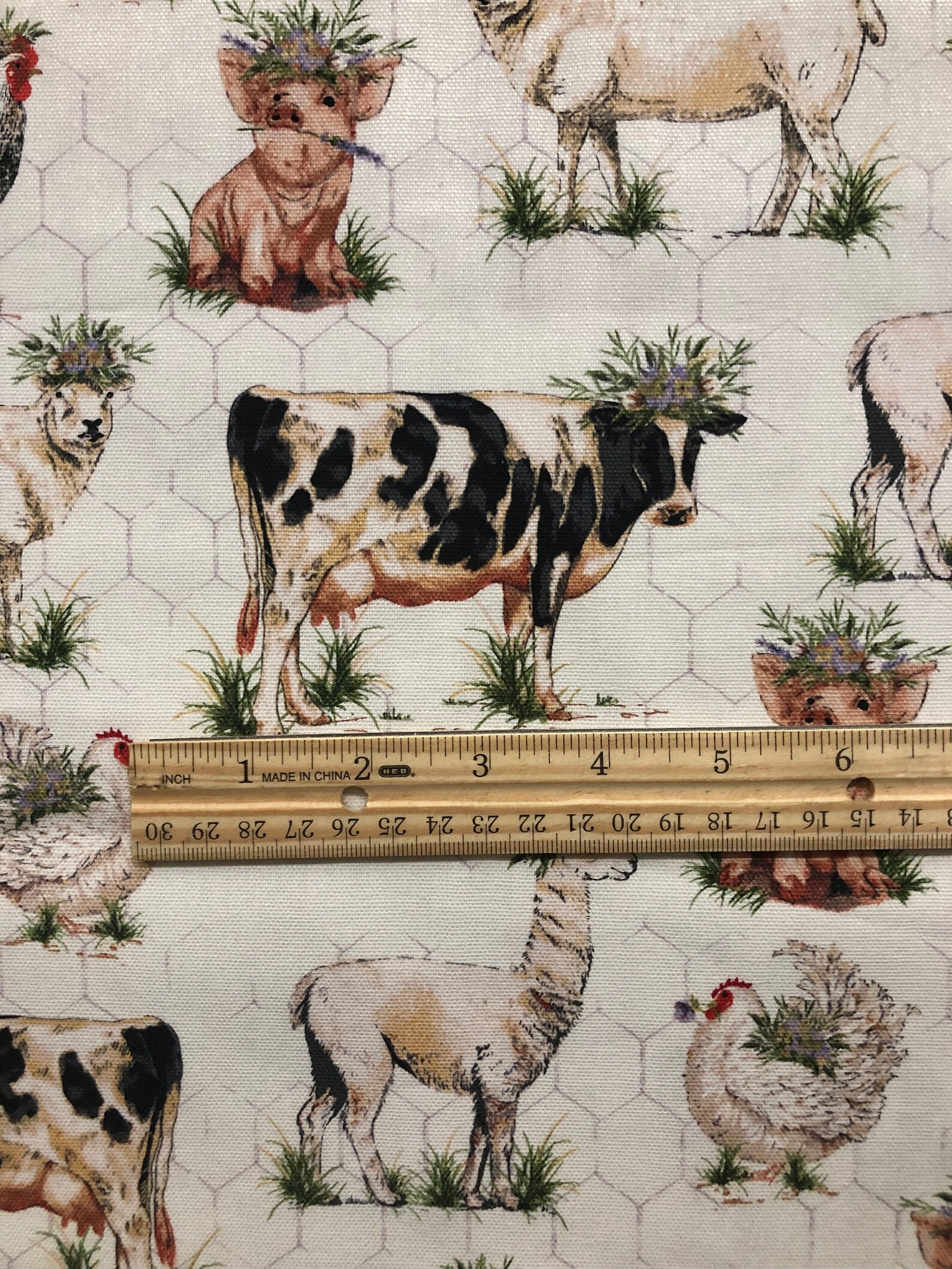Barnyard Animal Print Duck Cloth, 100% Cotton Fabric by the Yard - Etsy