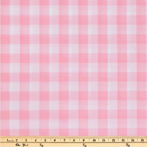 Pink & White Gingham Fabric, Pattern Fabric, Polyester-cotton, Apparel ...