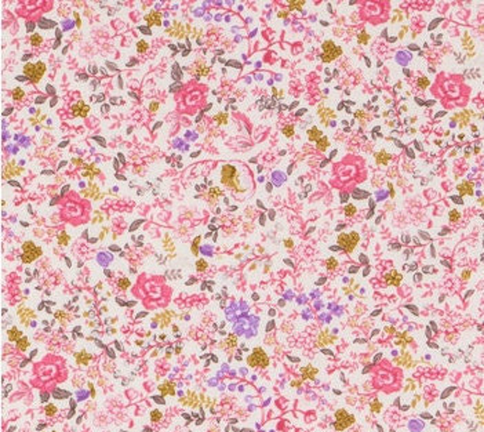 Pink Floral Fabric Flowers Fabric 100% Cotton Quilting - Etsy
