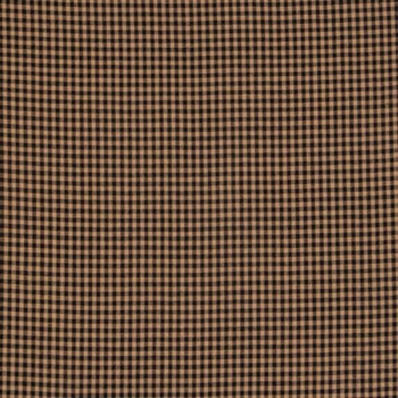 Black & Tan Homespun Check Fabric Pattern Fabric 100% - Etsy