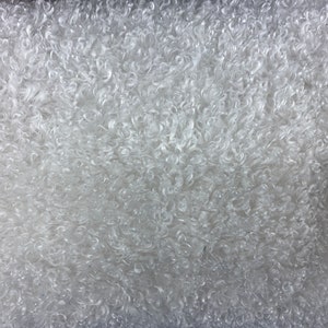 White Curly Pile Fabric, Fleece Fabric, 100% Polyester, Home Accents ...
