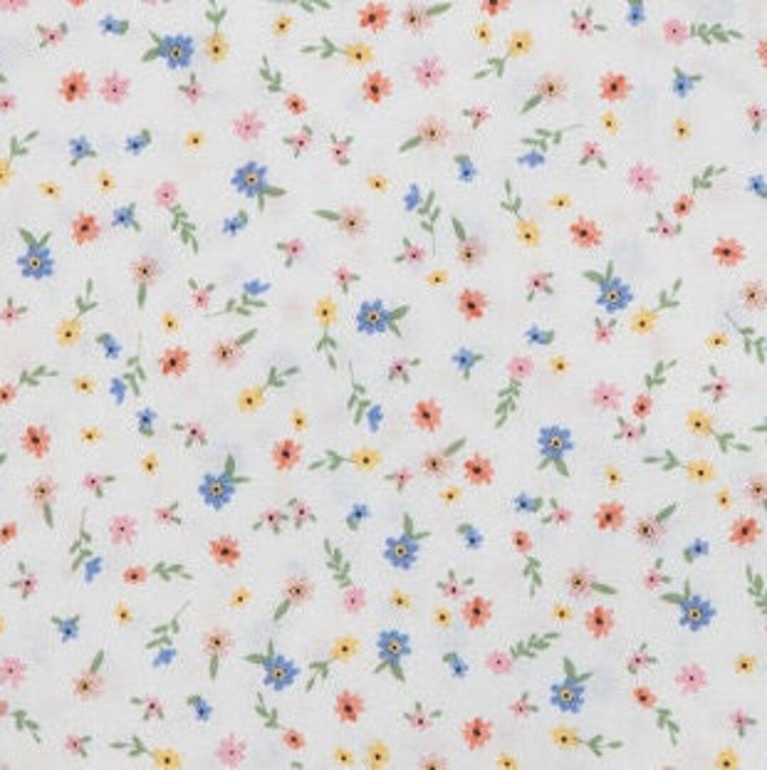 Mini Wildflowers Fabric, Floral Garden, 100% Cotton, Quilting Fabric ...