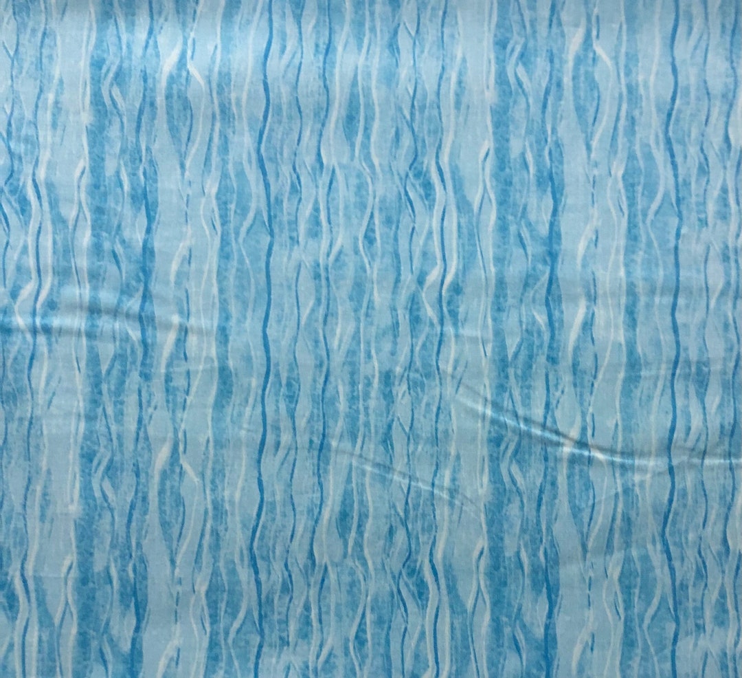 Blue Waves Fabric, Crinkle & Wrinkle, 100% Cotton, Quilting Fabric ...