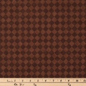 Brown Diamonds Print Fabric, Harlequin Pattern, 100% Cotton, Quilting ...