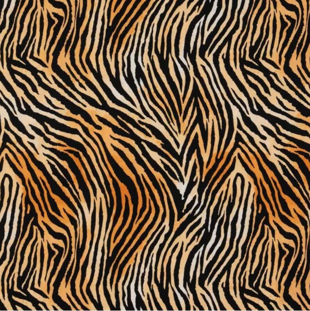 Tiger Striped Fabric, Animal Fabric, 100% Cotton, Apparel Fabric ...