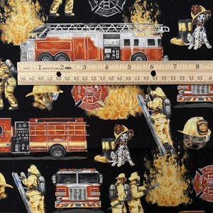 Fire Fighters Fabric, Fire Department Fabric, 100% Cotton, Quilting ...
