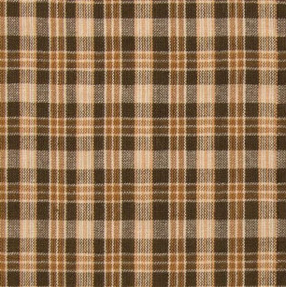 Brown & Tan Homespun Fabric Plaid Fabric 100% Cotton Home - Etsy