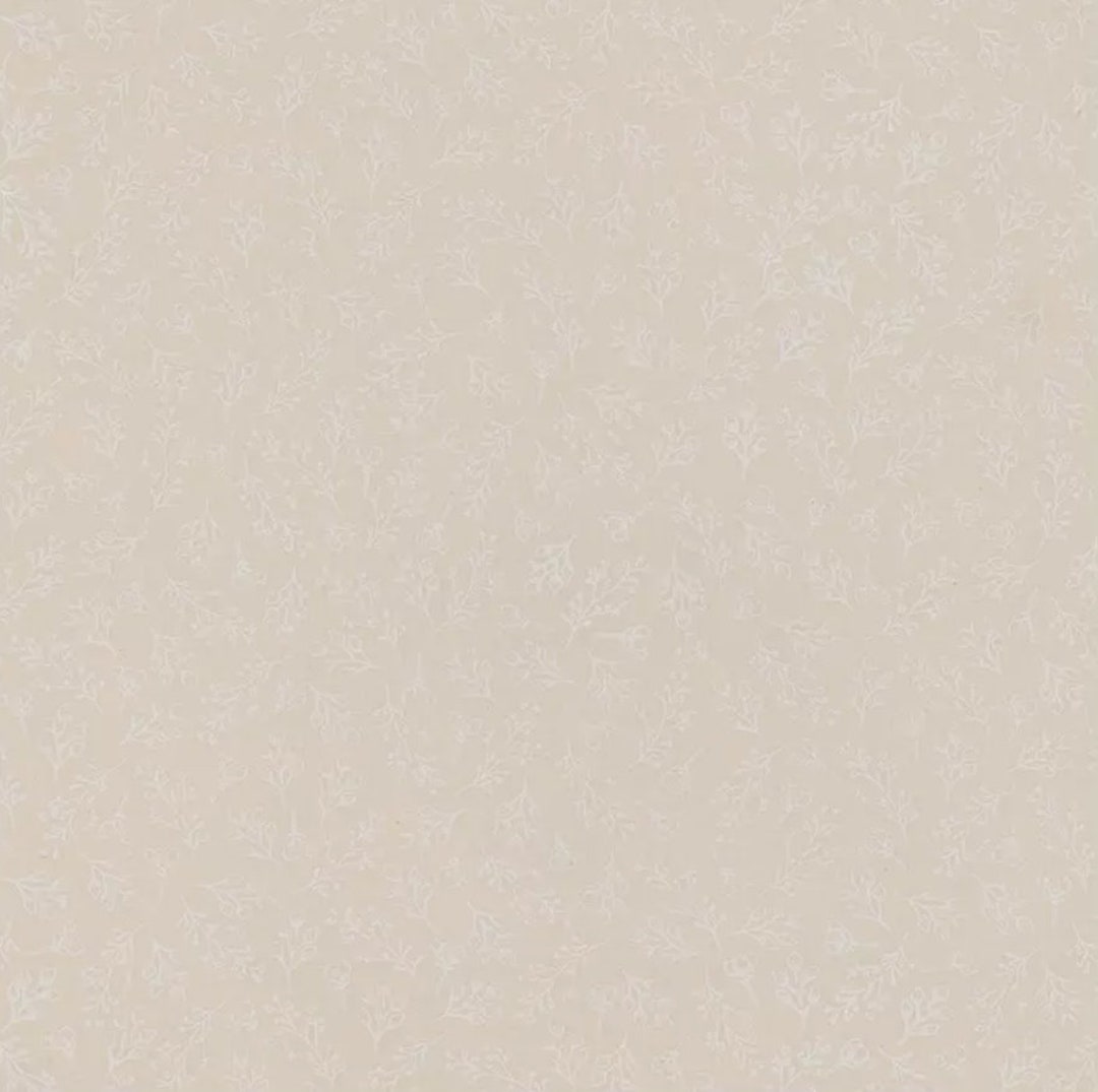 White & Cream Floral Fabric, Flowers Fabric, 100% Cotton, Quilting ...