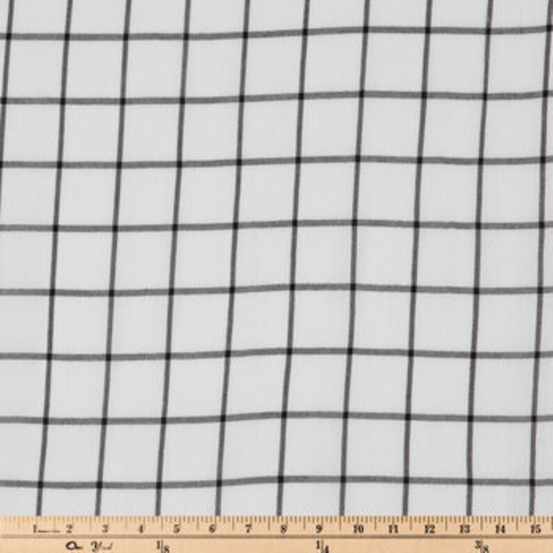 Crinkle Windowpane Fabric Pattern Fabric Cotton Rayon - Etsy