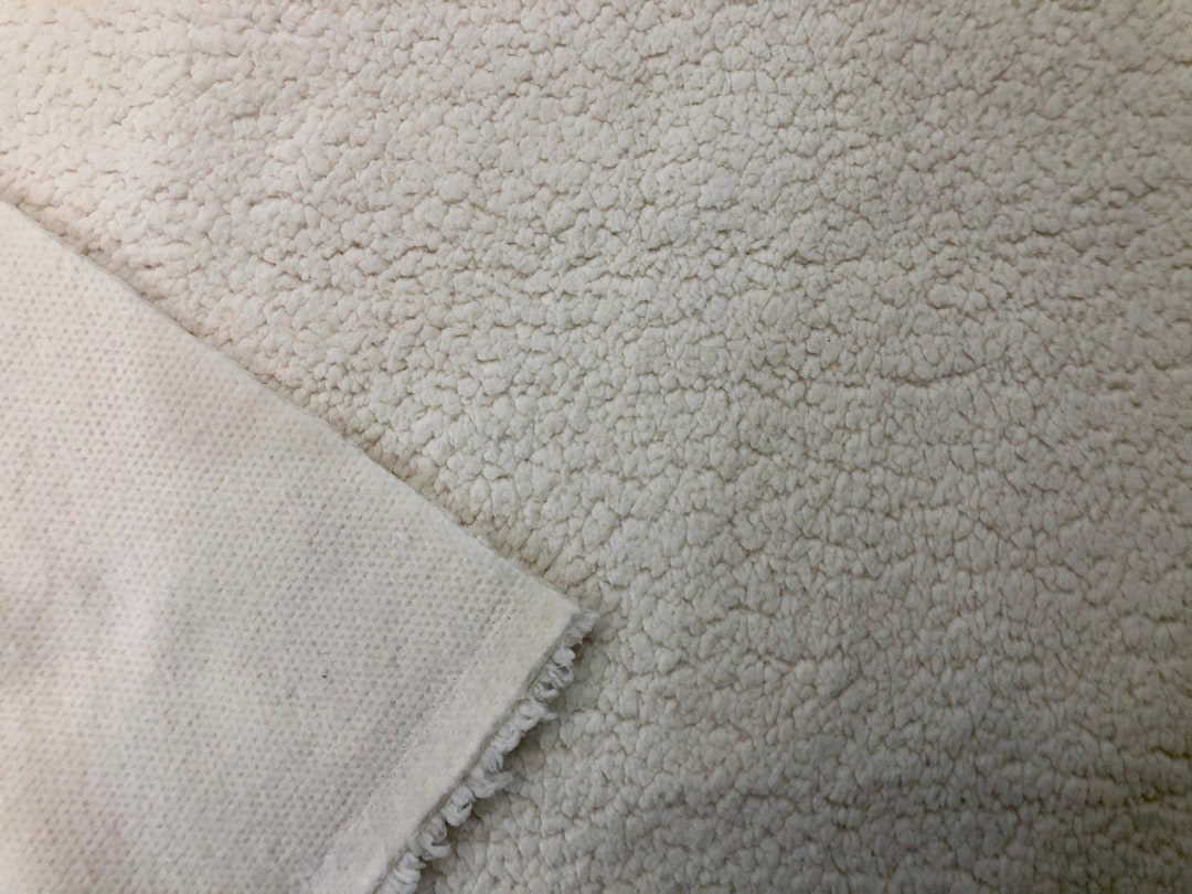 Cream Sherpa Fabric, Fleece Fabric, 100% Polyester, Blankets Fabric ...