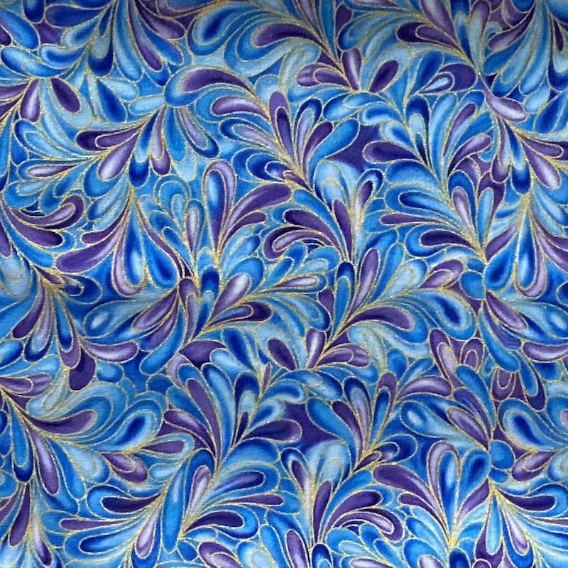 Blue Peacock Fabric - Etsy