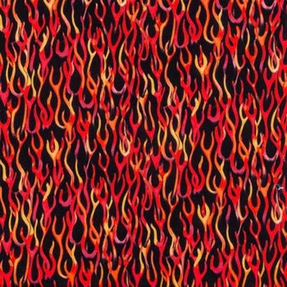 Flames Calico Fabric Fire Fabric 100% Cotton Accessories - Etsy