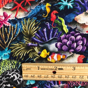 Sea Life Fabric, Reef Style, 100% Cotton, Quilting Fabric, Fabric by ...