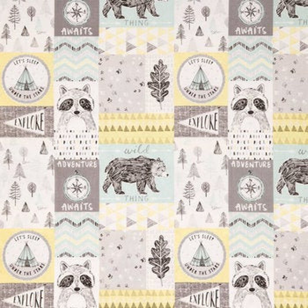 Animals Print, Adventure Fabric, 100% Cotton, Quilting Fabric, Nursery ...