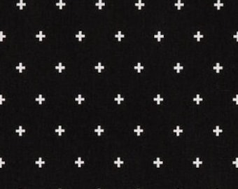 Cross Fabric Black and White Cross Plus Sign Grunge Brush Strokes by ...