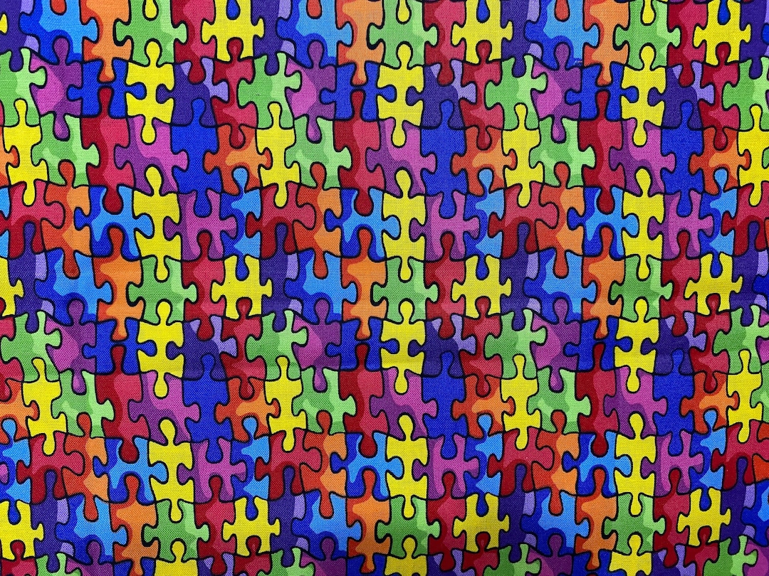 Autism Awareness Fabric, Cotton Fabric, Multi-color Fabric, Puzzle ...