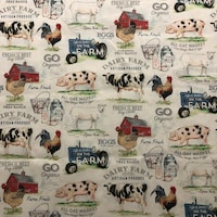 Barnyard Animals Fabric - Farmyard Friends by Robyriker- Farm Barnyard ...