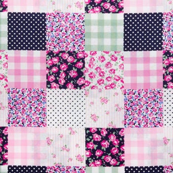 Preppy Patch Fabric Pattern Fabric 100% Cotton Quilting - Etsy