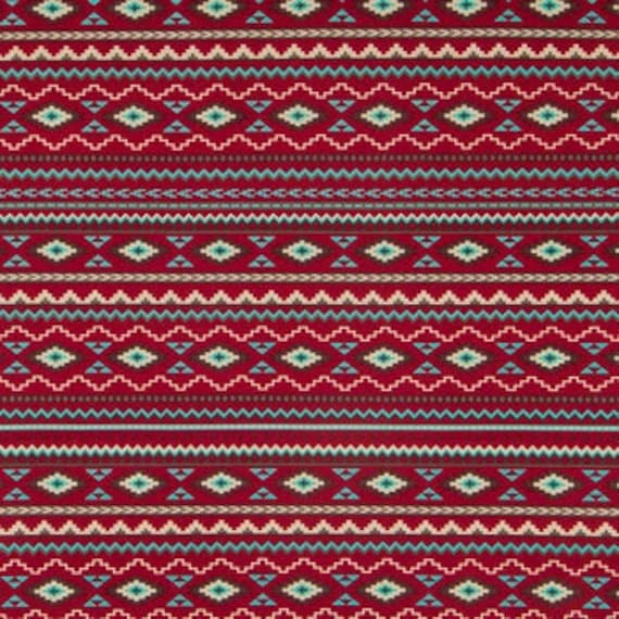 Maroon Red Southwest Striped Fabric Pattern Fabric 100% - Etsy