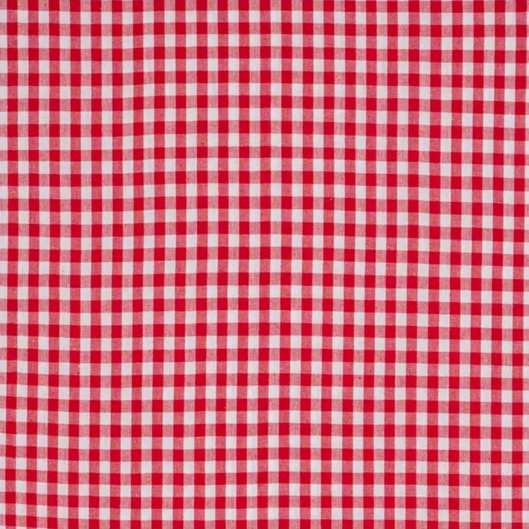 Red & White Check Fabric, Pattern Fabric, 100% Cotton, Quilting Fabric ...
