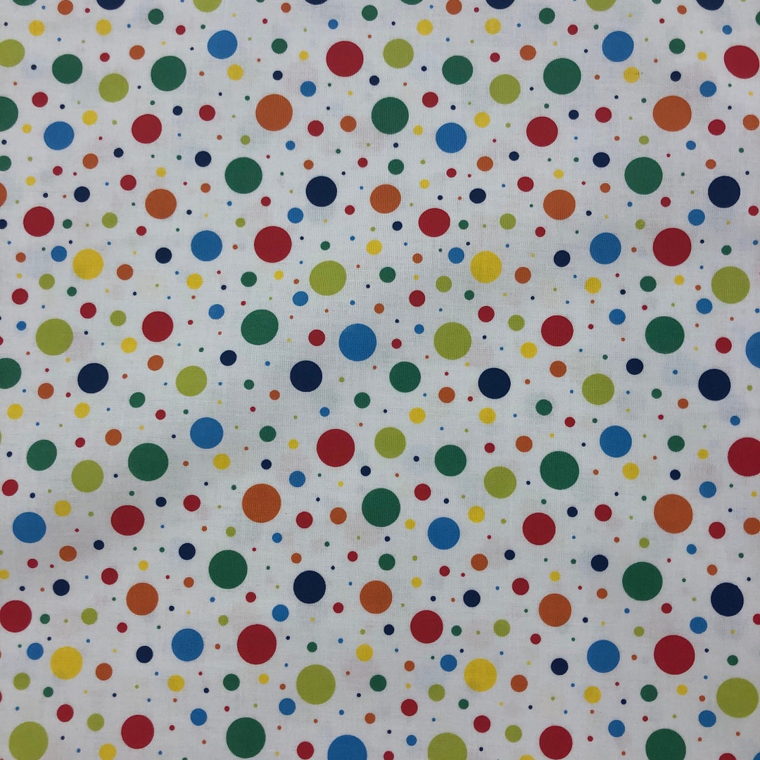 Bright Dots Fabric, Colorful Fabric, 100% Cotton, Apparel Fabric ...