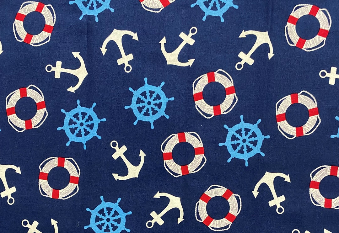 Nautical Fabric, Ships & Boats Fabric, 100% Cotton, Apparel Fabric ...