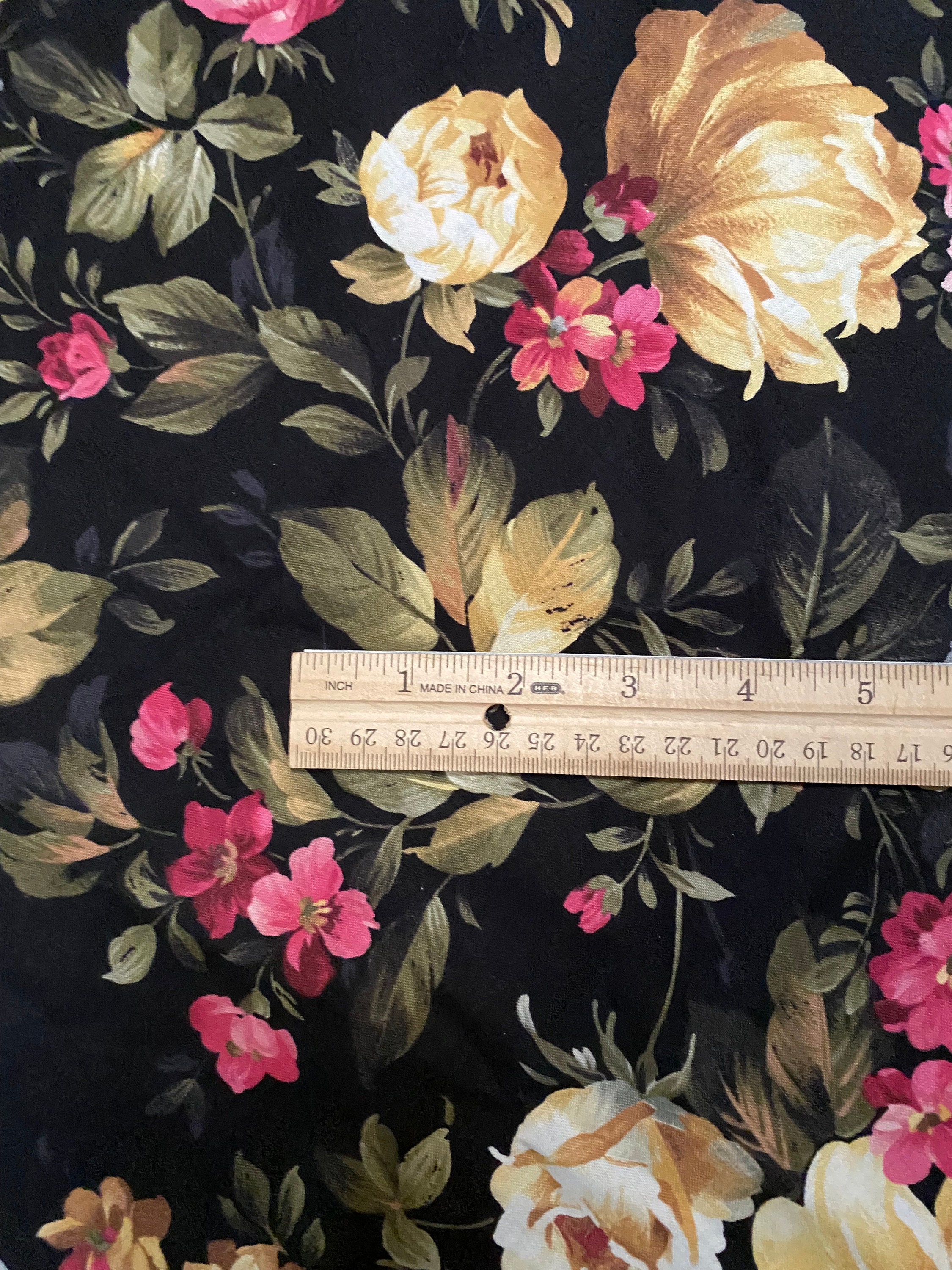 Cottage Rose Floral Fabric, Flowers Fabric, 100% Cotton, Apparel Fabric ...