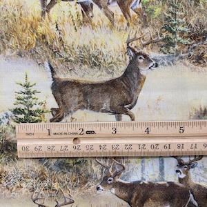 Wild Deer Fabric, Animal Print, 100% Cotton, Quilting Fabric, Fabric by ...