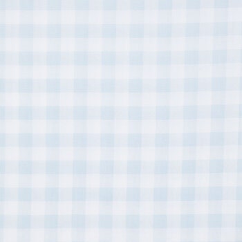Light Blue & White Buffalo Check Fabric, Pattern Style, 100% Cotton ...