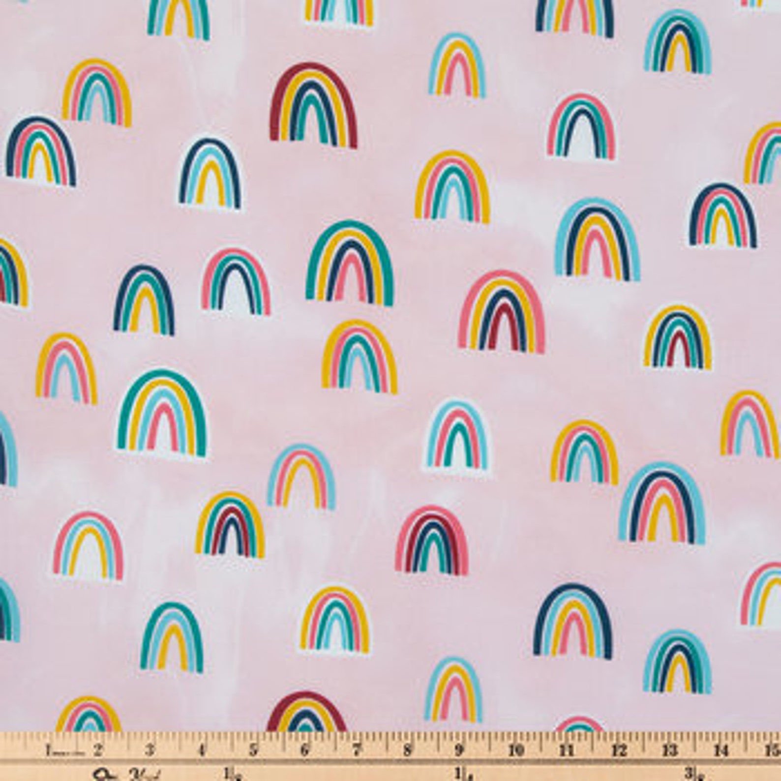 Muted Rainbow Fabric Colorful Fabric 100% Cotton Apparel - Etsy
