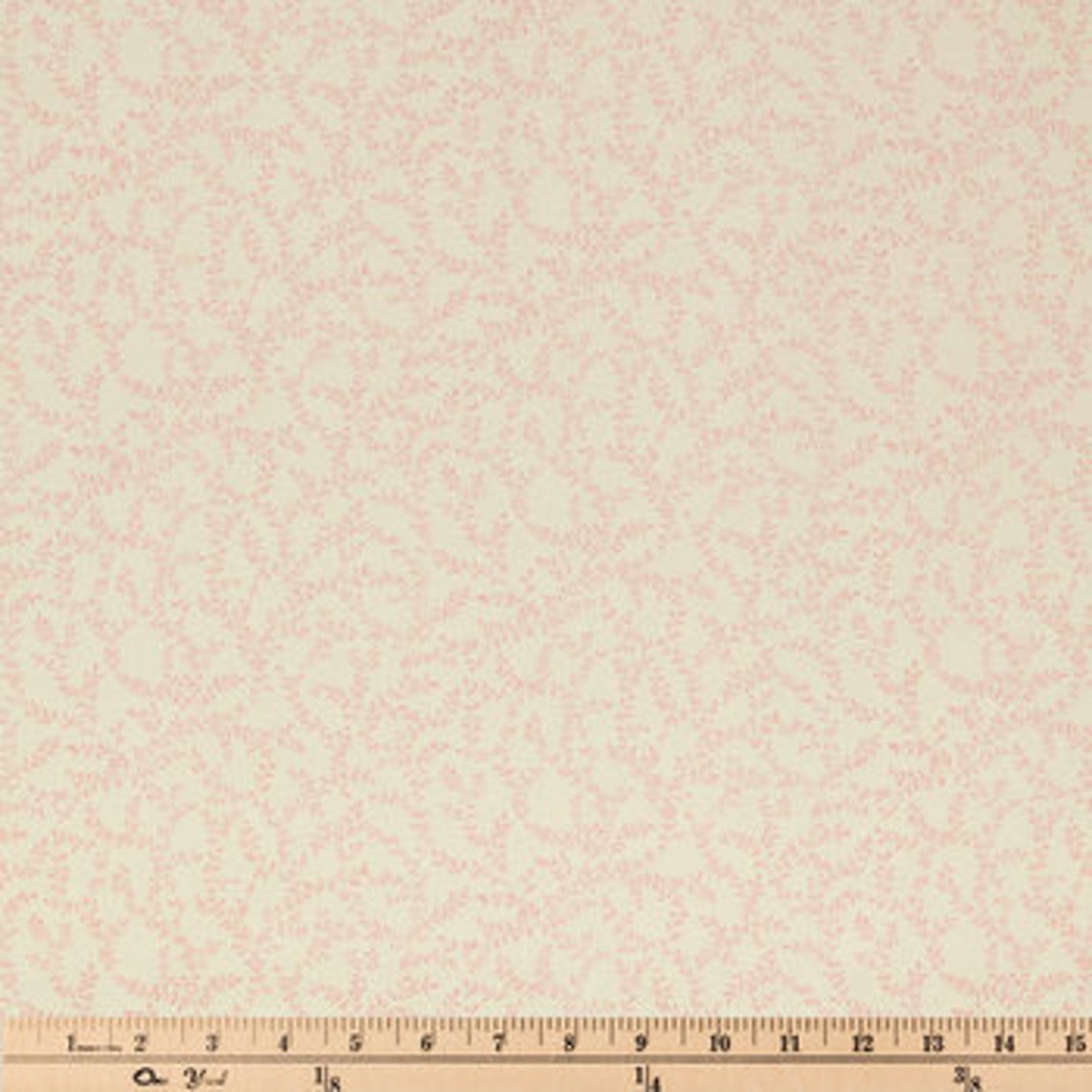 Cream & Pink Leaf Fabric Plants-trees 100% Cotton - Etsy