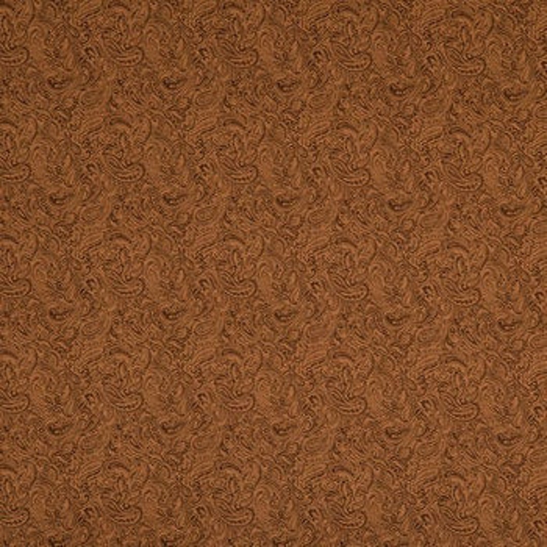 Brown Paisley Fabric, Pattern Fabric, 100% Cotton, Quilting Fabric ...