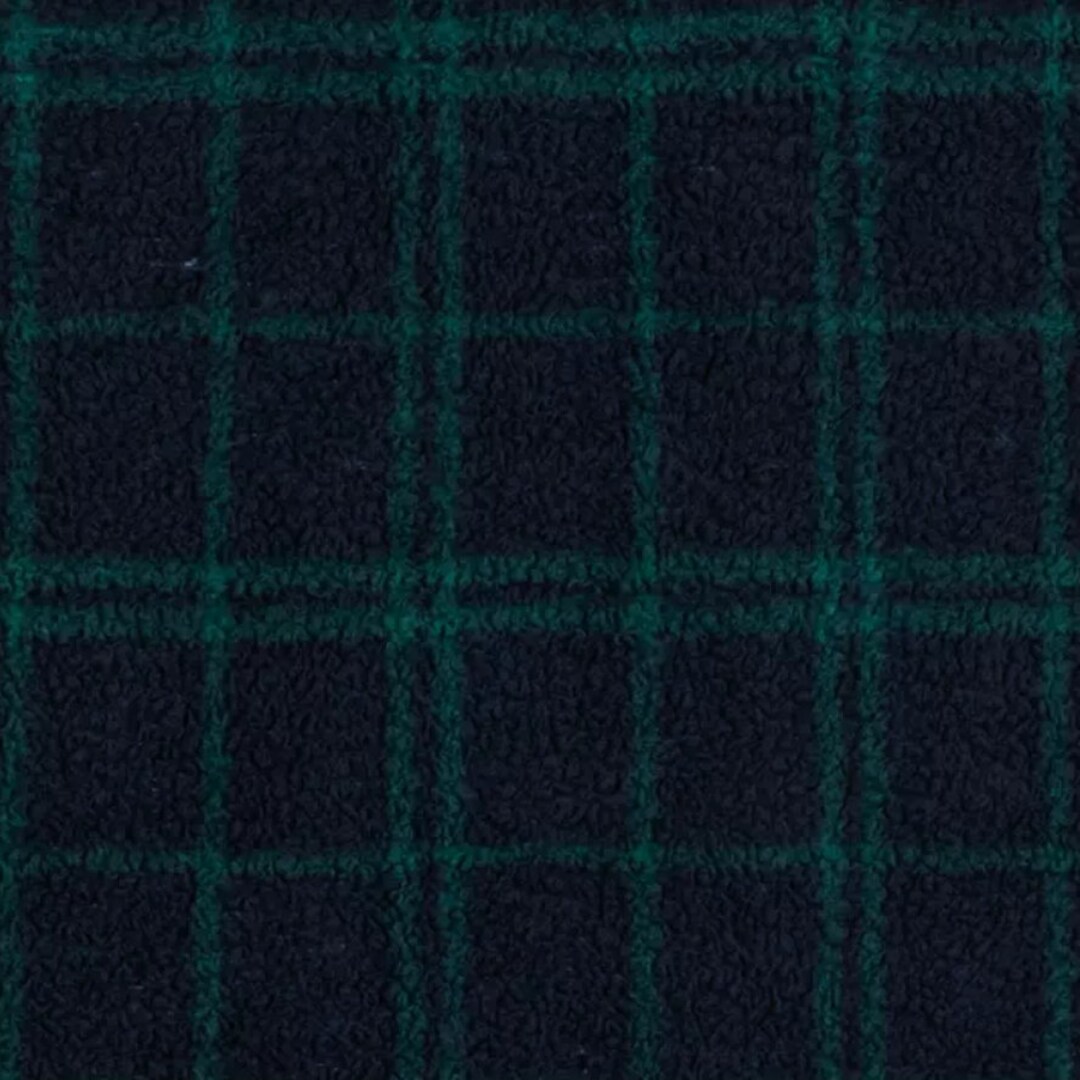 Navy & Green Plaid Fleece Fabric, Christmas Fabric, 100% Polyester ...
