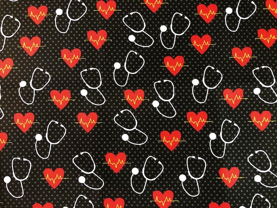 First Aid Fabric Stethoscope Fabric 100% Cotton Apparel | Etsy