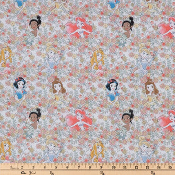 Princess Fabric Cotton Fabric Animated Fabric Floral | Etsy