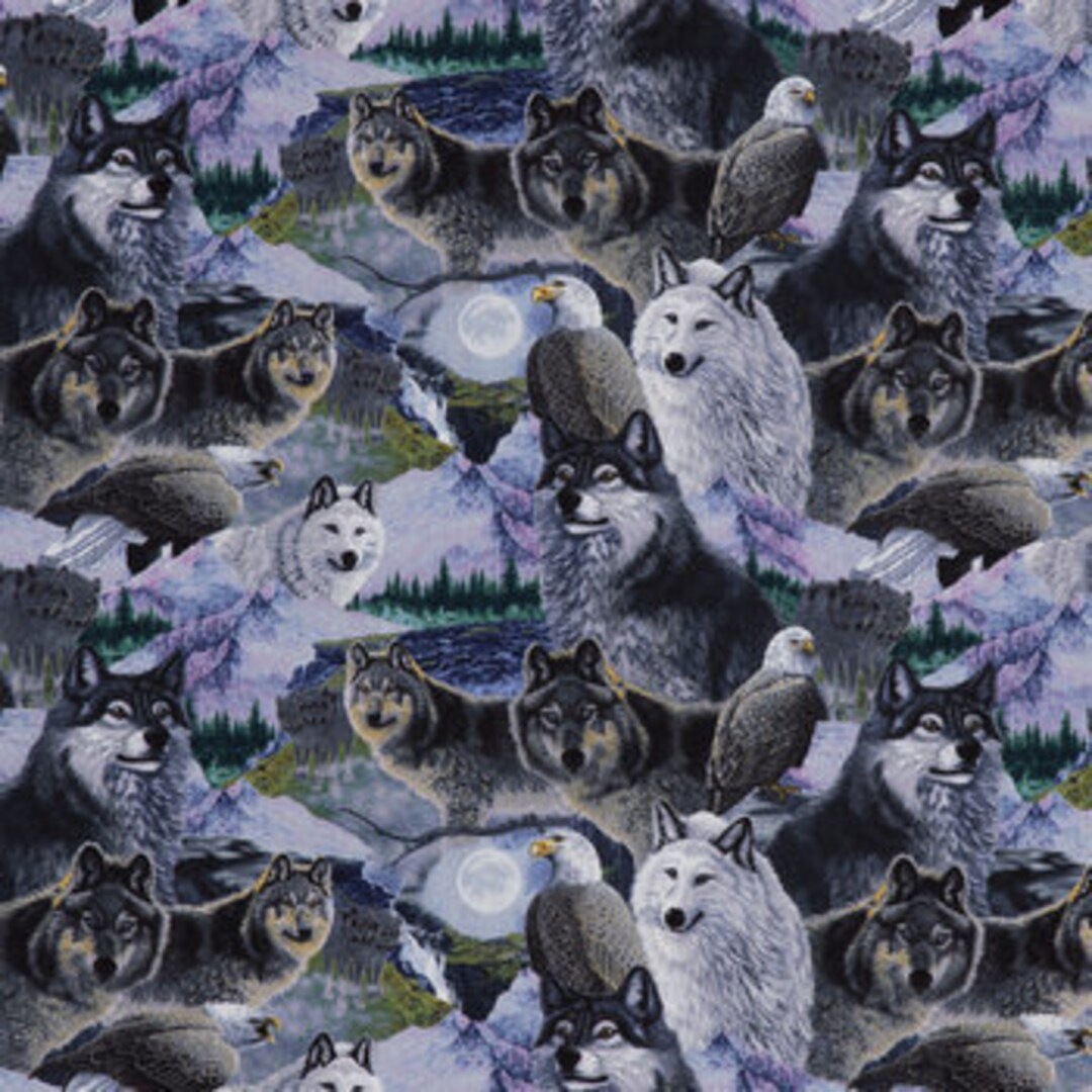 Call of the Wild Fabric Animals & Mountains 100% Cotton - Etsy