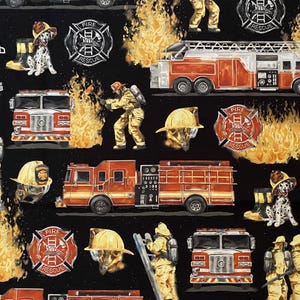 Fire Fighters Fabric, Fire Department Fabric, 100% Cotton, Quilting ...