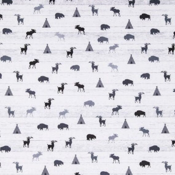Shiplap Forest Animals Fabric Woodland Fabric 100% Cotton - Etsy