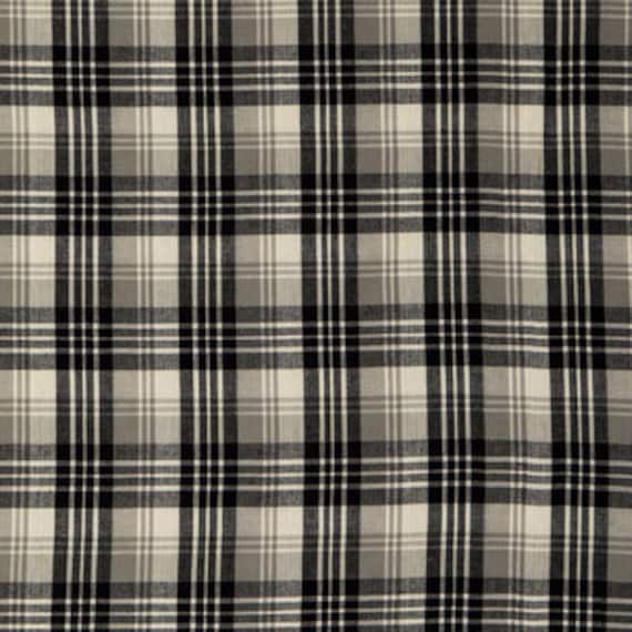 Black White & Gray Homespun Plaid Fabric Striped Fabric - Etsy