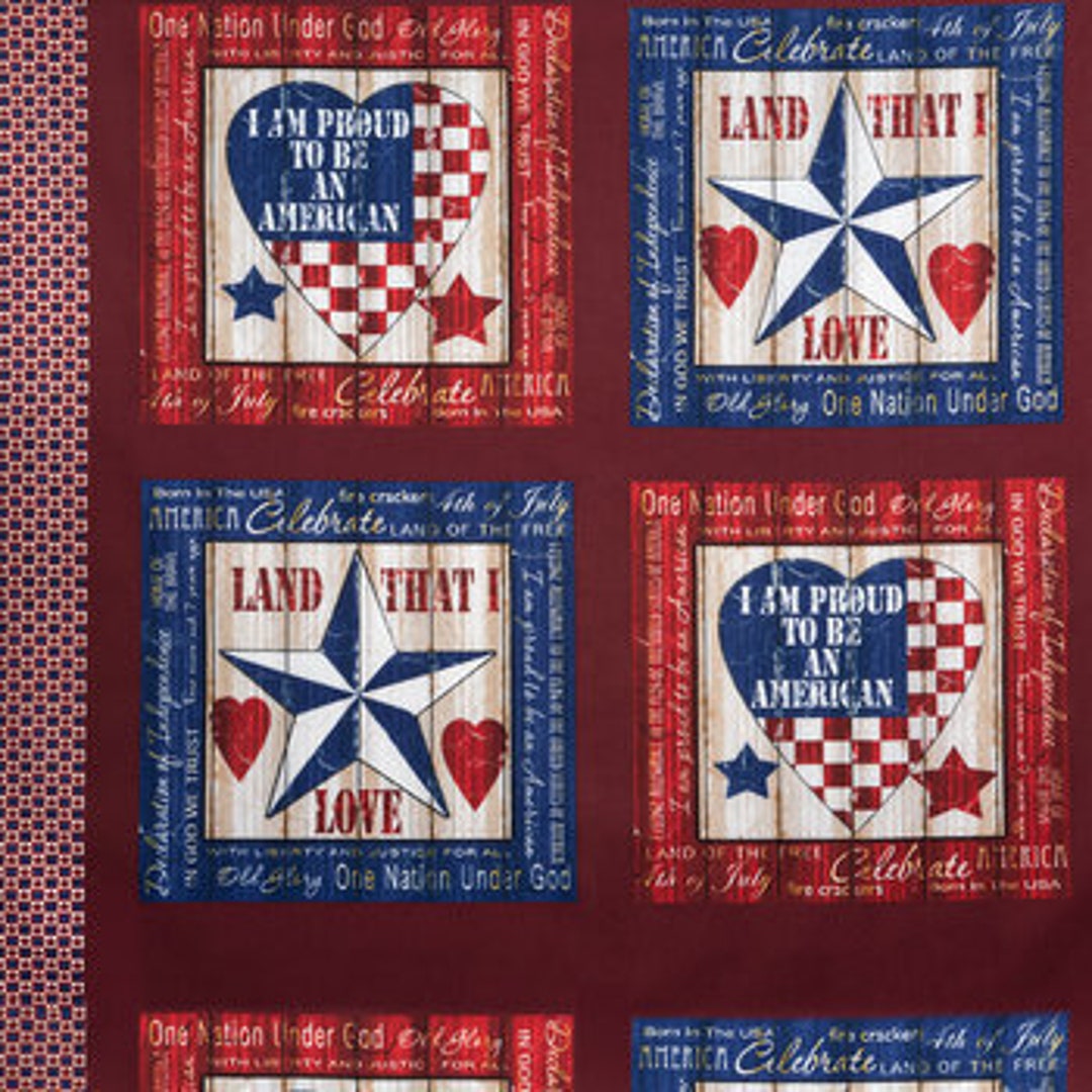 American Pride Calico Print, Panel Fabric, 100% Cotton, Quilting Fabric ...