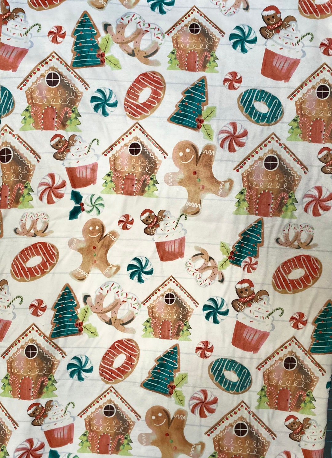 Gingerbread Knit Fabric, Christmas Fabric, Polyester & Spandex, Apparel ...