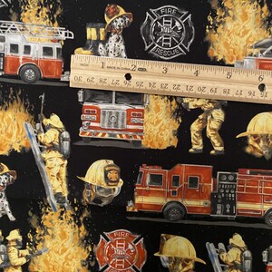 Fire Fighters Fabric, Fire Department Fabric, 100% Cotton, Quilting ...