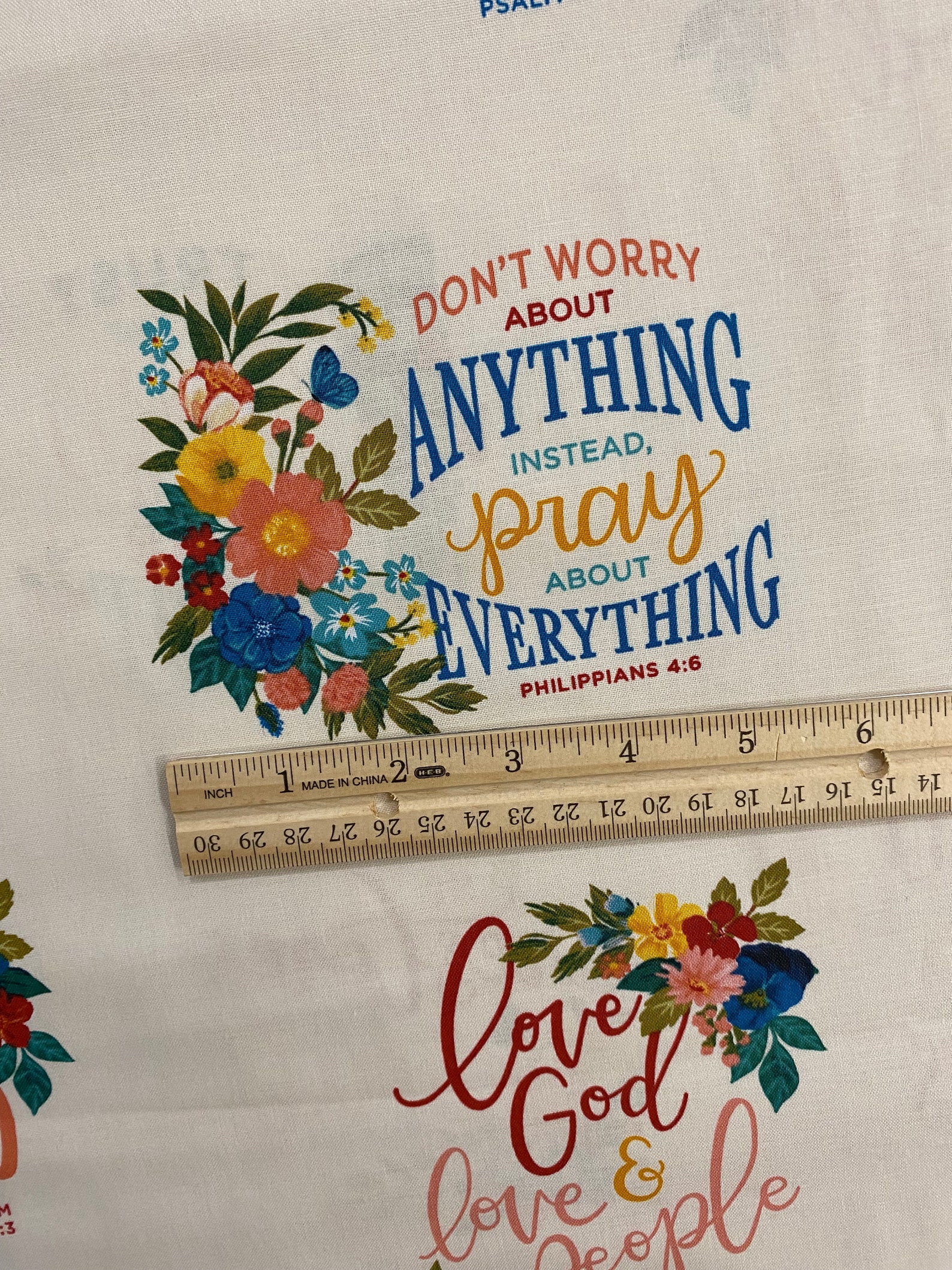 Block Scripture Fabric, Christian Religion, 100% Cotton, Quilting ...