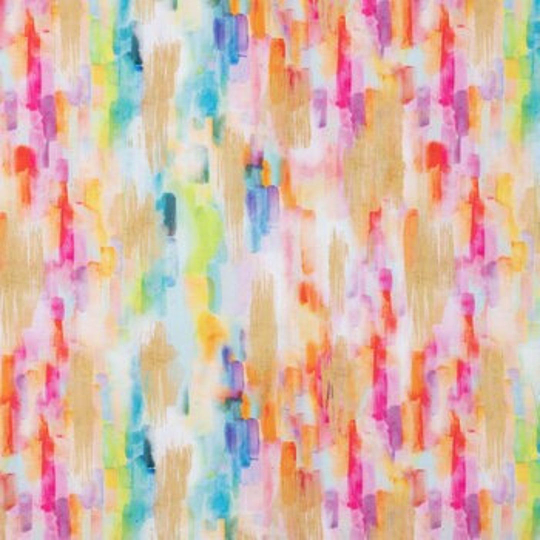 Rainbow Fabric, Cotton Fabric, Painting Fabric, Colorful Fabric, Bright ...