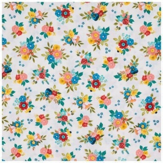 Pretty Posy Floral Fabric Flowers Fabric 100% Cotton - Etsy