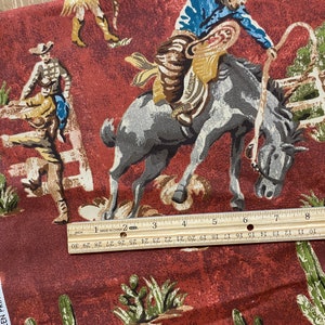 Wild West Cotton Duck Cloth Fabric, Southwestern Cowboy Cactus Print - Etsy