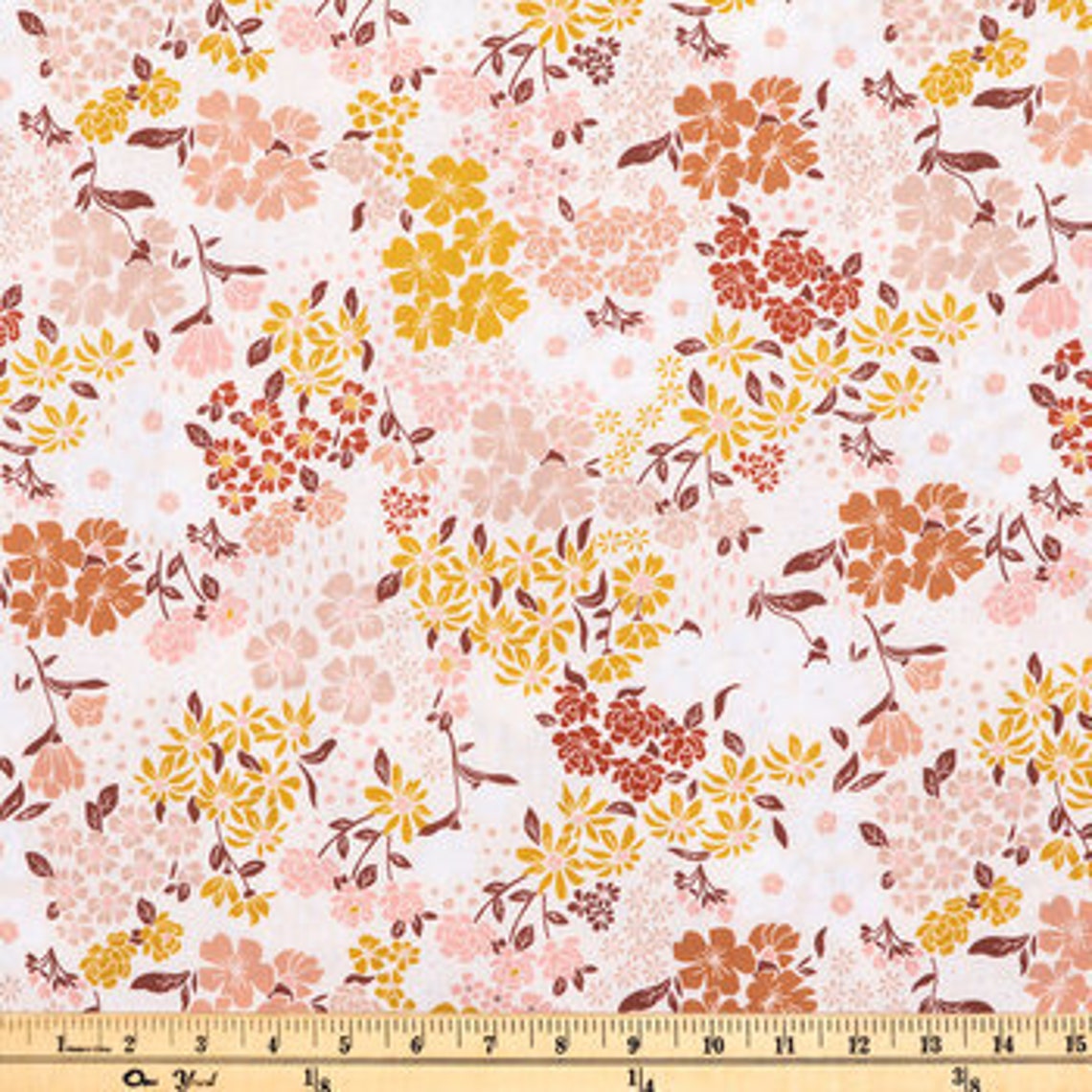 Earth Tone Floral Fabric Flowers Fabric 100% Cotton Apparel - Etsy