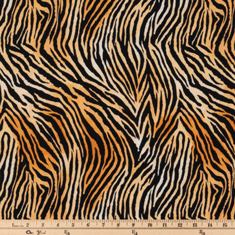 Tiger Striped Fabric Animal Fabric 100% Cotton Apparel | Etsy