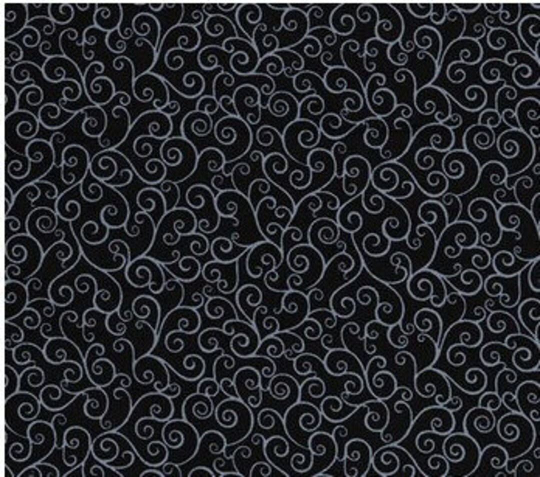 Black Swirl Fabric, Pattern Style, 100% Cotton, Quilting Fabric ...