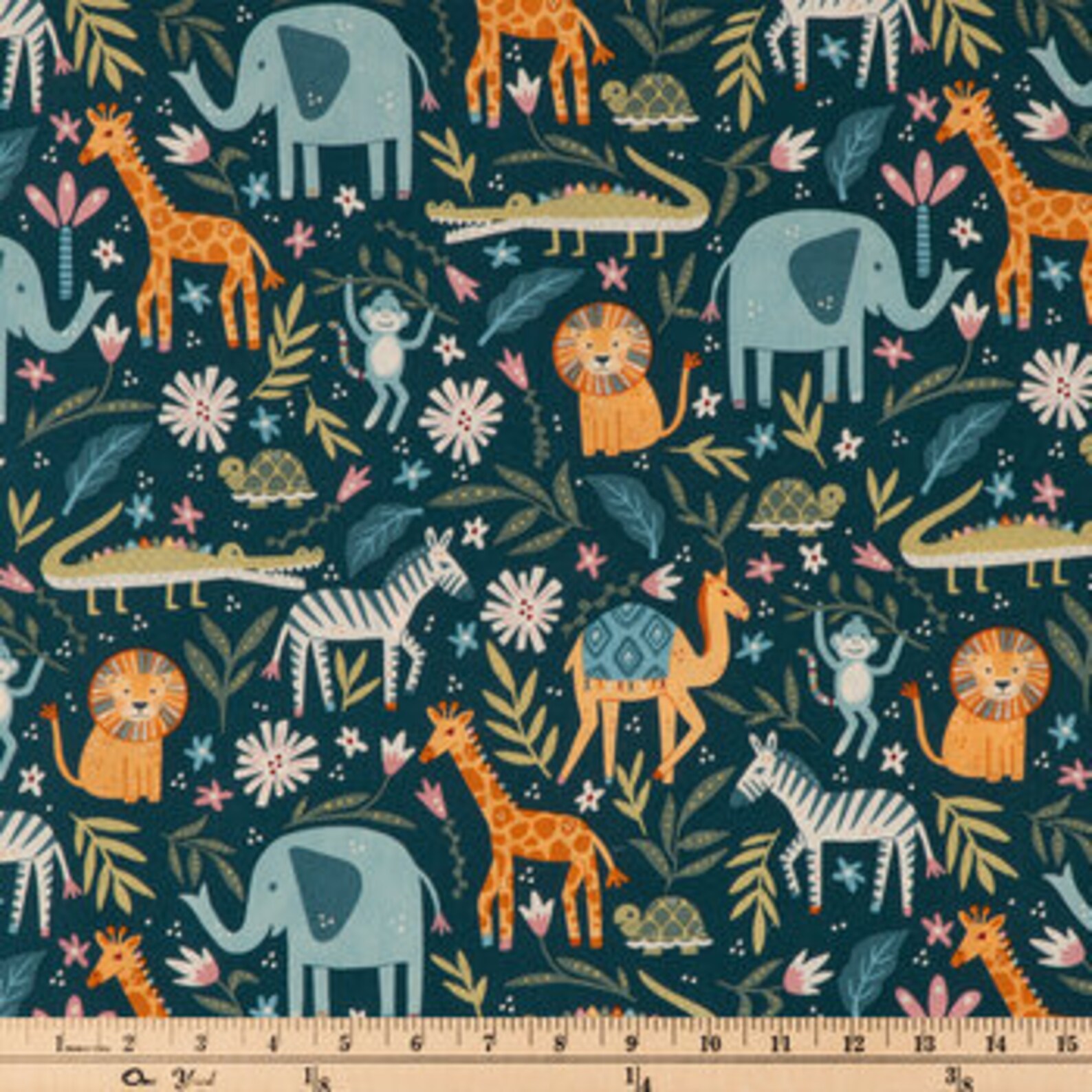 Animal Kingdom Print Jungle Fabric 100% Cotton Quilting | Etsy